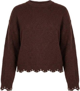 STUDIO UNTOLD Strickpullover Pullover Straight Shape Perlennieten