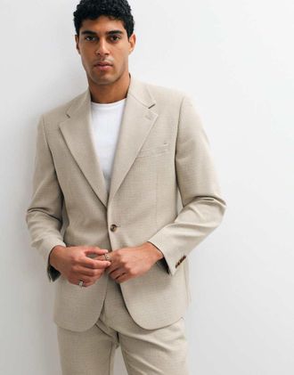 Asos veste de costume regular en laine bleu clair-Neutral