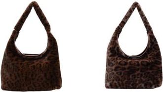 Generic Sac fourre-tout en peluche imprim&eacute; l&eacute;opard, sac bandouli&egrave;re tendance, capacit&eacute; id&eacute;ale pour usage quotidien et f&ecirc;tes