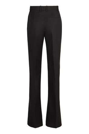 Bottega Veneta Womens Flared Wool Trousers Black