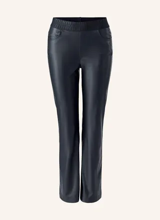 Oui 7/8-Hose In Lederoptik schwarz