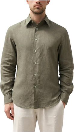 Xacus Homme, Chemises, Vert, Taille: XL Chemise en lin coupe droite