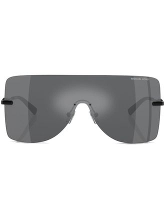 Michael Kors London Sonnenbrille mit Shield-Gestell - Schwarz