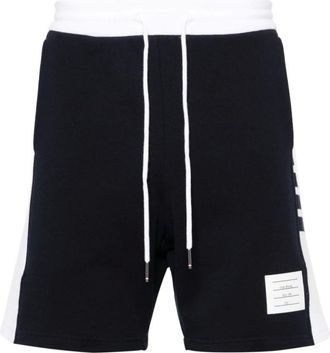 Thom Browne Homme, Shorts, Bleu, Taille: XL Shorts Bleus avec 4 Barres