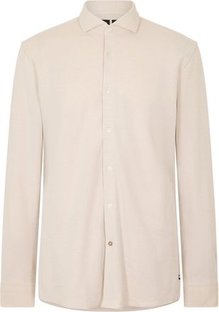 HUGO BOSS Hank Hemd f&uuml;r Herren, Spreizkragen, Oxford-Stil (Hellbeige)