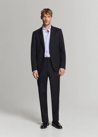 Mango Gestreiftes Oberhemd aus 100 % Baumwolle himmelblau - Herren - S - MANGO MAN
