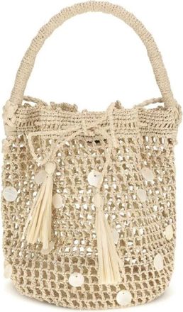 Alanui Femme, Sacs, Beige, Taille: ONE Size Sac Seau Pr&eacute;cieux Moments en Raphia