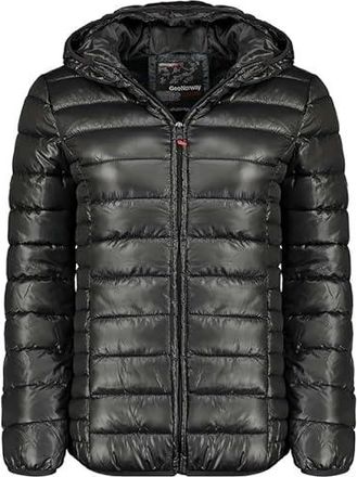 Geographical Norway Annecy Hood Lady - Doudoune Chaude Matelassee Femme Capuche Automne Hiver Printemps Ete - Veste Manteau Chaud - Parka Manches Longues Blouson - Femmes