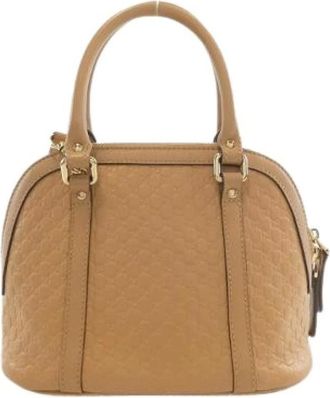 Gucci Sac &agrave; main Pre-owned en cuir Micro Guccissima - Femme - Pre-owned - Beige - Taille: ONE Size