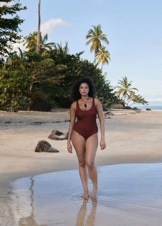 Mango Maillot de bain textur&eacute; rouge-orang&eacute; - Femme - XXL - MANGO