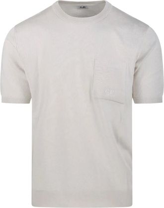 C.P. Company C.p. Company, Homme, Tops, Blanc, Taille: L Crew Neck Knit