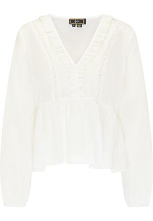 Faina Bluse Damen Wollwei&szlig;