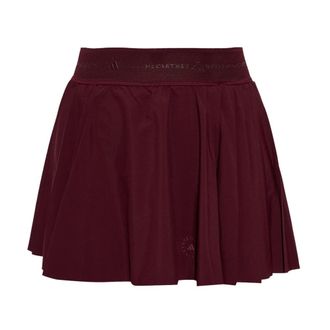 adidas by Stella McCartney Jupe-short dentra&icirc;nement pliss&eacute;e - Femme - Sport - Rouge - Taille: 40 FR