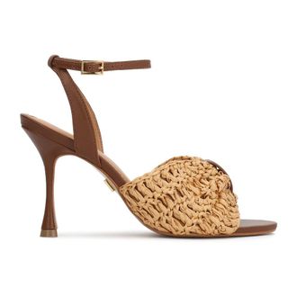 Kazar Kazar Braune Stiletto-Sandalen mit Bastschleife - - Shoes - Damen - Braun - 35 EU