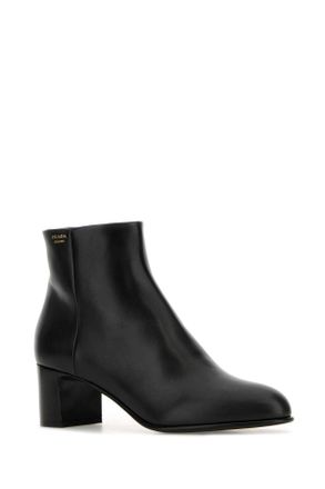Prada Womens Black Leather Ankle Boots Nero Stivali