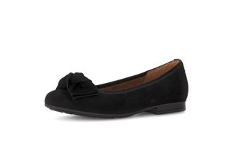 Gabor Damen Klassische Ballerinas, Frauen Flats,Moderate Mehrweite (G),Abendschuhe,Slip-ons,klassisch elegant,Schleife,schwarz,38.5 EU / 5.5 UK