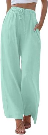 Generic Nuoke Pantalon Fluide Femme &eacute;t&eacute;,Pantalon d&eacute;contract&eacute; &agrave; Taille &eacute;lastique pour avec Poches, Couleur Unie, Coupe Droite, Ample et Long Short Noir Soie (M