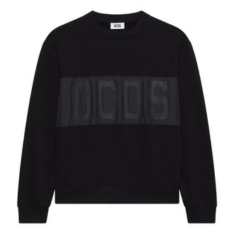 GCDS Band Logo Nylon Crewneck - - Sweatshirts & Hoodies - Herren - Schwarzk - L