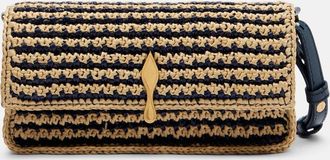 Christian Louboutin Pochette Bettina Mini en raphia et cuir