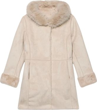 Oltre Femme, Manteaux, Beige, Taille: 42 FR Manteau en Tissu Doux
