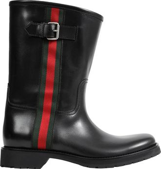 Gucci Web Leather Boots