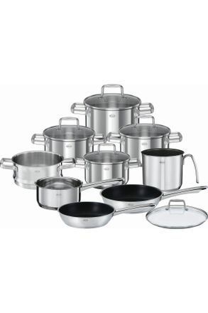 R&ouml;sle Kochtopfset Moments, Edelstahl, Metall, 10-teilig, 16 cm, 1,7L / 2,9L / 5,9L L,2,2 L, 35x38x64 cm, backofengeeignet, breiter Sch&uuml;ttrand,backofengeeign