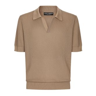 Dolce & Gabbana Polo mit V-Ausschnitt - - Tops - Herren - Braun - M