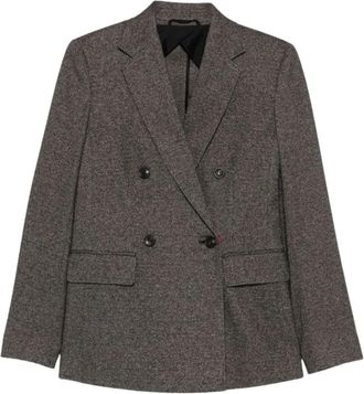 Max Mara Blazer Cresta Double-Breasted - Femme - Vestes - Brun - Taille: 38 FR