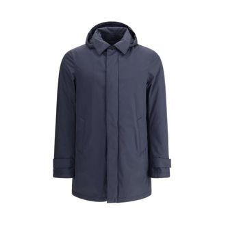 Herno Elegant Hooded Down Jacket - - Coats - Herren - Blau - XL