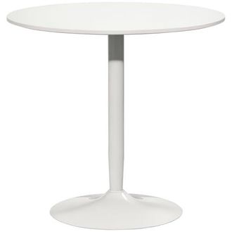 HOMCOM Table à Manger Ronde pour 2 Personnes, Table de Cuisine 80 cm Style Moderne avec piétement en Acier, pour Salon, Petit Espace, Blanc