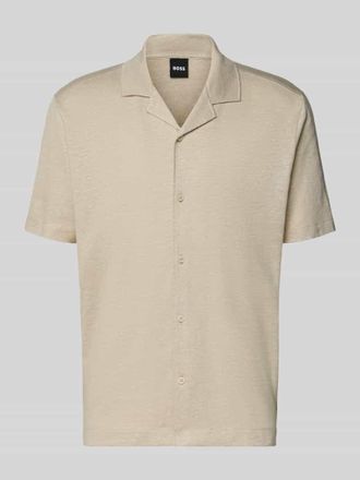 HUGO BOSS Regular Fit Freizeithemd aus Leinen-Baumwoll-Mix Modell H-POWELL