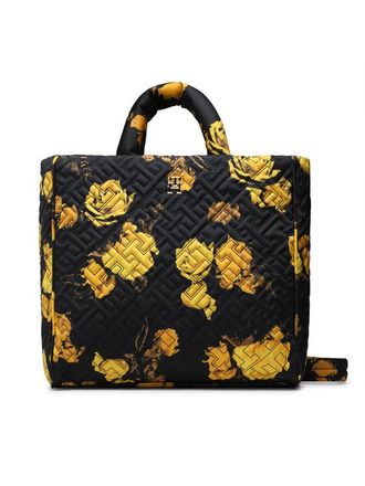 Tommy Hilfiger Handtasche Flow Tote Floral AW0AW14380 Schwarz