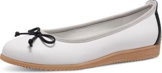 Marco Tozzi Damen Ballerinas Runde Spitze mit Schleife, Weiß (White/Black), 40 EU
