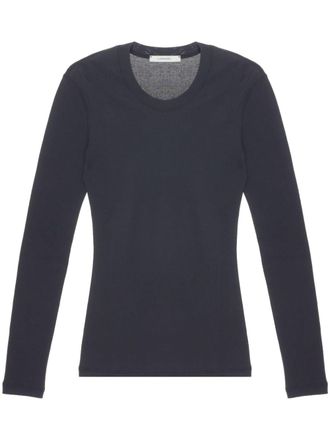 Christophe Lemaire t-shirt &agrave; manches longues - Bleu