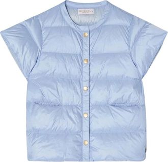 Busnel Femme, Vestes, Bleu, Taille: 38 FR Indie Short Sleeved Down Vest