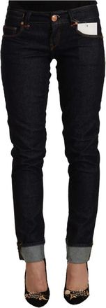 Acht Acht, Femme, Jeans, Noir, Taille: W26 Jean Skinny Taille Basse en Denim