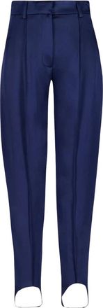 Stella McCartney Pantalon &agrave; brides effet satin Envers - Femme - Pantalons - Bleu - Taille: 38 FR