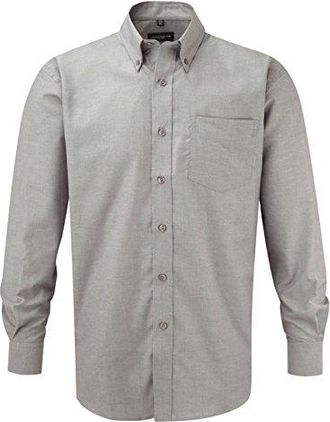 Russell Athletic Russell Collection - Chemise Oxford &agrave; longues manches et facile dentretien - Pour hommes - Gris - XXXX-Large