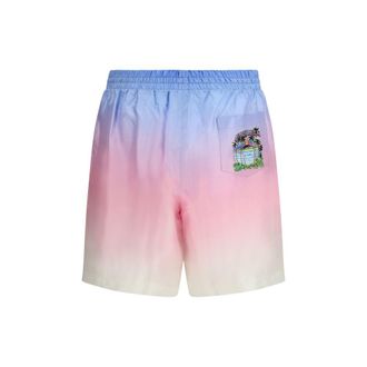 Casablanca Mens Multicolor Silk Bermuda Shorts