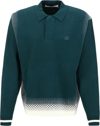 Filling Pieces Homme, Tops, Vert, Taille: S Polo Tricot Dégradé