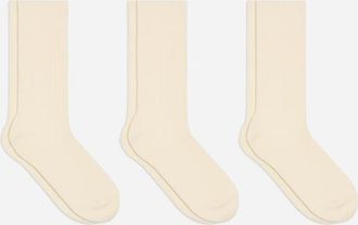 Arket Gerippte Socken Aus Supima-Baumwolle 3er-Pack -Wei&szlig;