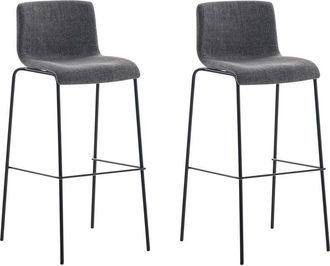 Clp 2er Set Barhocker Hover Stoff 4-Fuß Gestell hellgrau schwarz