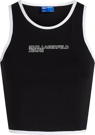 Karl Lagerfeld Karl Lagerfeld Jeans Outline Logo Top, Women, Black, Top