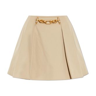 Balmain Kurzer Rock mit Abn&auml;hern - - Skirts - Damen - Beige - M