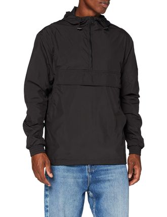 Build Your Brand Basic Pull Over Jacket, Black, 4XL