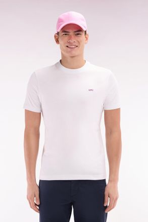 Eden Park T-shirt En Coton Blanc Broderie Dos Coupe Droite