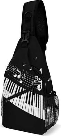 Generic Sacoche Tactique Note de musique Polyester Sac &agrave; Bandouli&egrave;re Antivol Sac &agrave; Poitrine pour Camping Homme Femme
