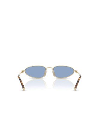 Miu Miu 0MU Metal Rectangle Frame Sunglasses - Gold