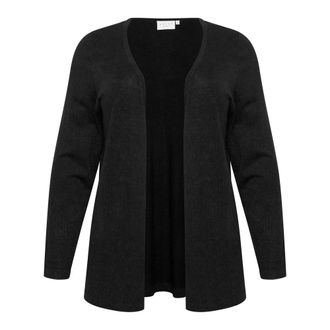 Kaffe Curve Cardigan Noir Profond avec Devant Ouvert - Femme - Pulls - Noir - Taille: 38 FR