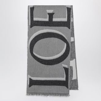 Loewe Grauer Schal aus Wolle und Kaschmir